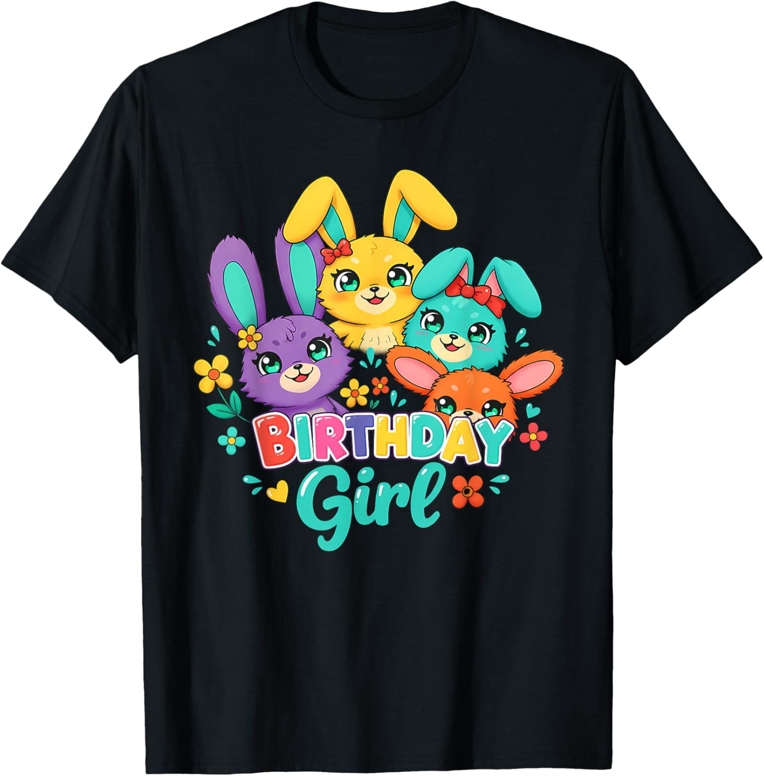 Birthday Girl Bunny Pastel Kawaii Rabbits T-Shirt - Walmart.com