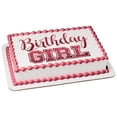 Birthday Girl Jersey Font Red Glitter Edible Cake Topper Image ...