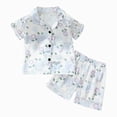 Birthday Girl Outfit Cartoon Print Button Top Elastic Shorts Active Set ...