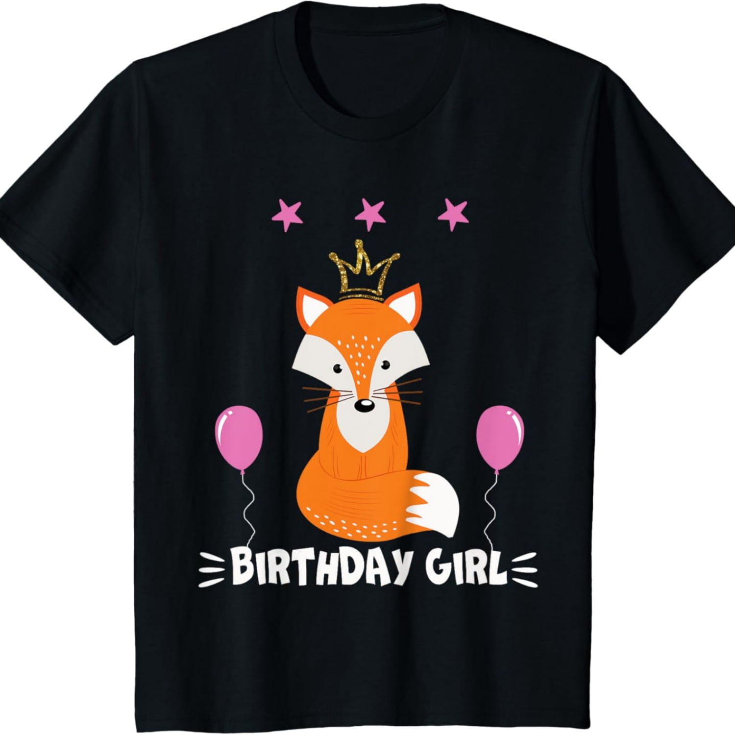 Birthday Girl Party Animal Cool Cute Fox T-shtir - Walmart.com