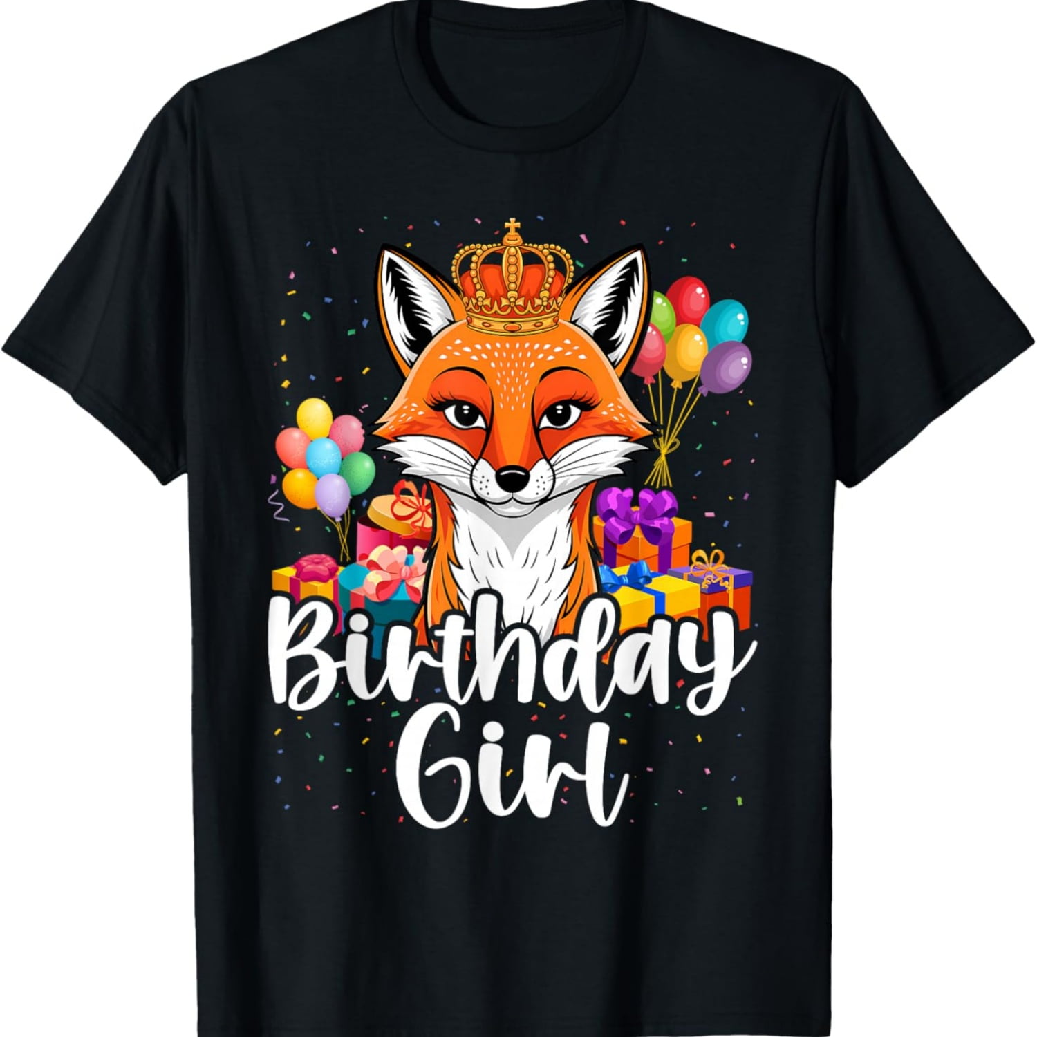 Birthday Girl Party Animal Cool Cute Fox T-shtir - Walmart.com