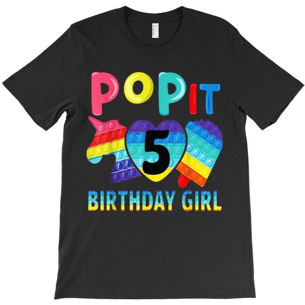Birthday Girl Pop It 5 Funny Unicorn Party Celebration Graphic - Eco ...