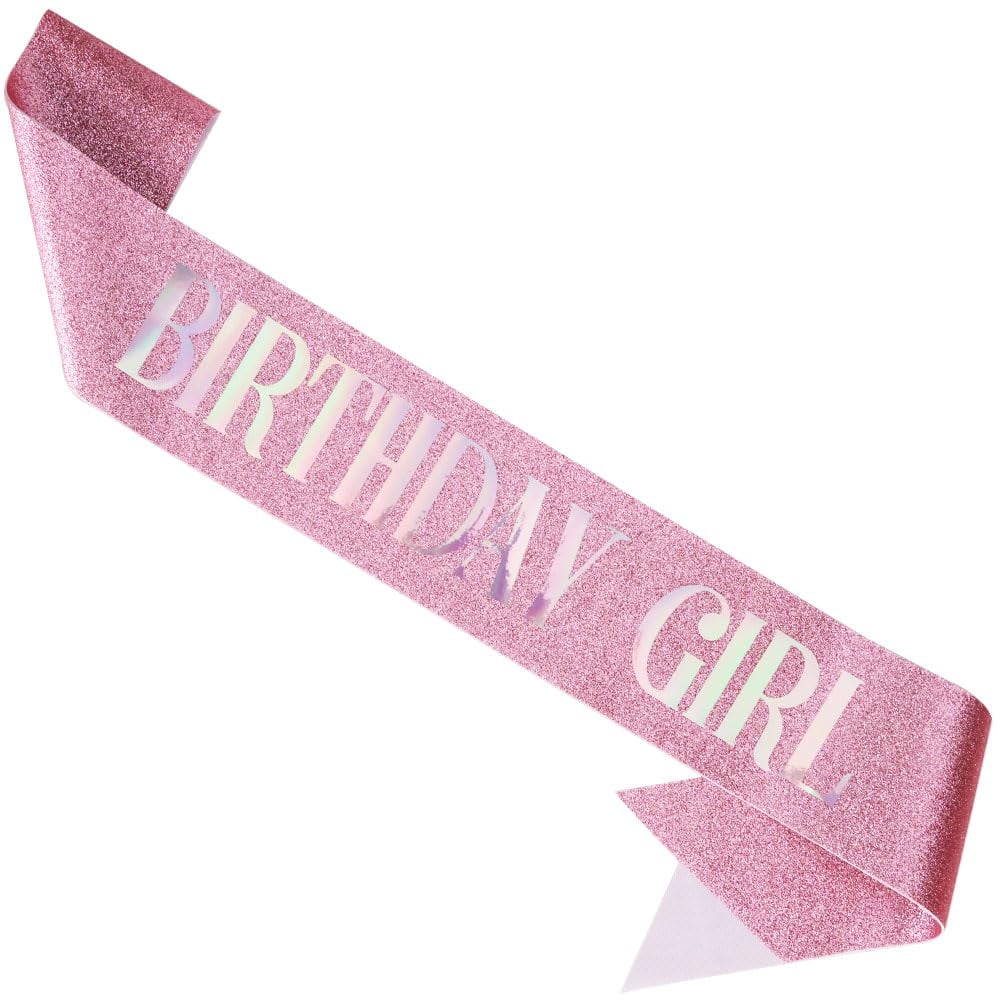 Birthday Girl Sash for SSF20 Women Black Glitter Sash with Colorful ...