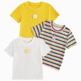 Birthday Girl Shirt 3 Pack Short Sleeve Floral Embroidered knitted Face ...