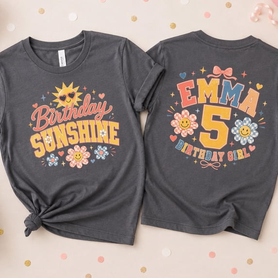 Birthday Girl Shirts Personalized Sunshine Name and Age Summer Tee ...