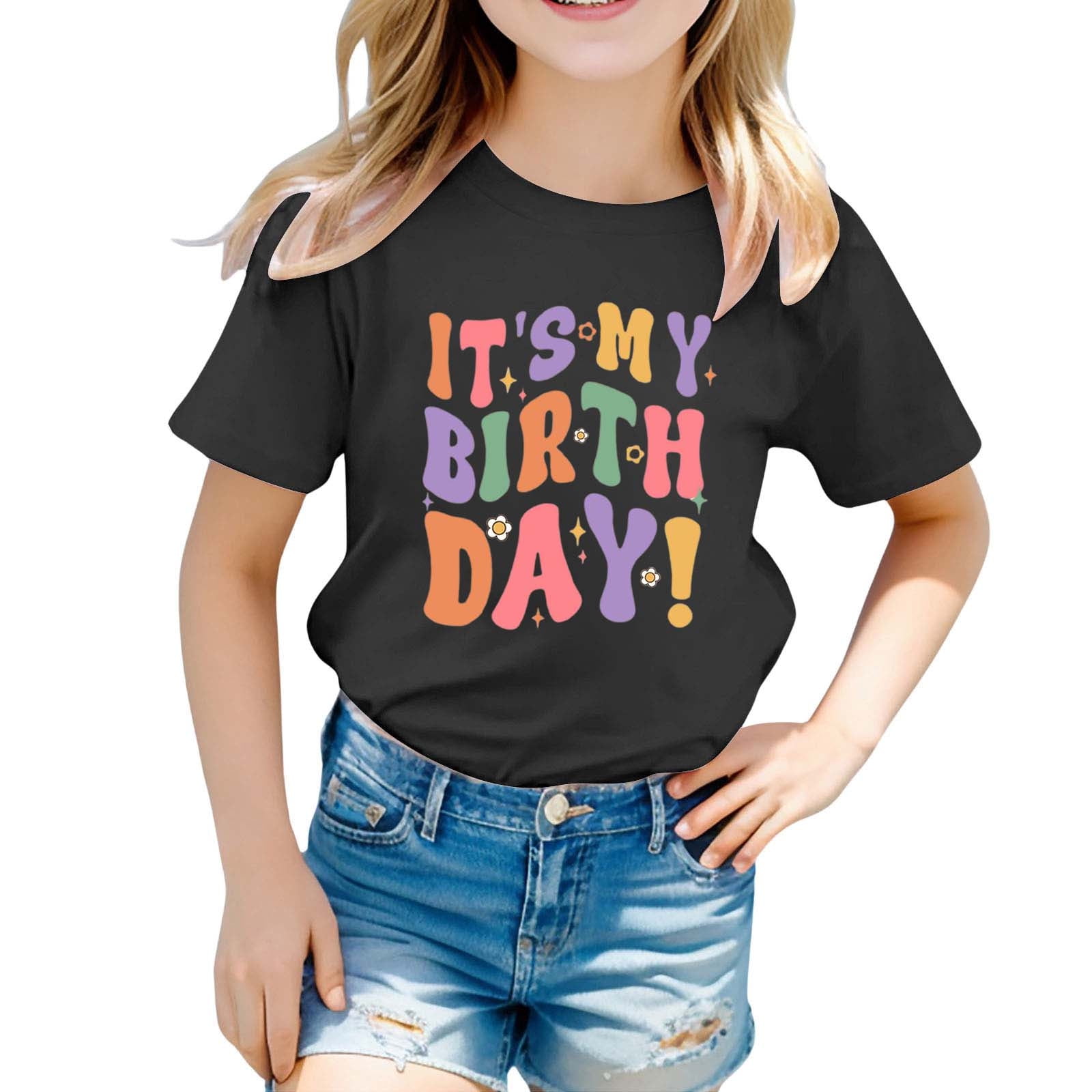Birthday Girl Themed Printed Party T-Shirt for Toddlers and Outfit ...
