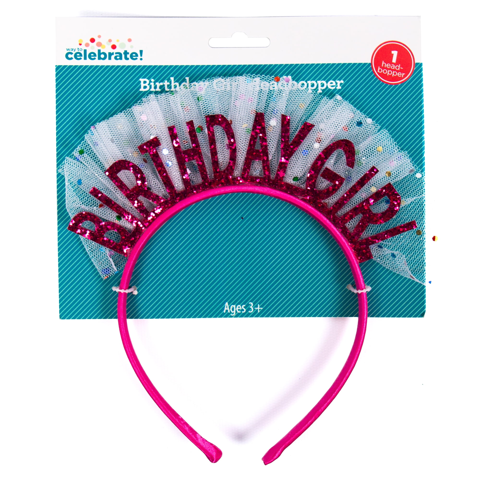 Pink Birthday Girl Tulle Headbopper, by Way To Celebrate - Walmart.com