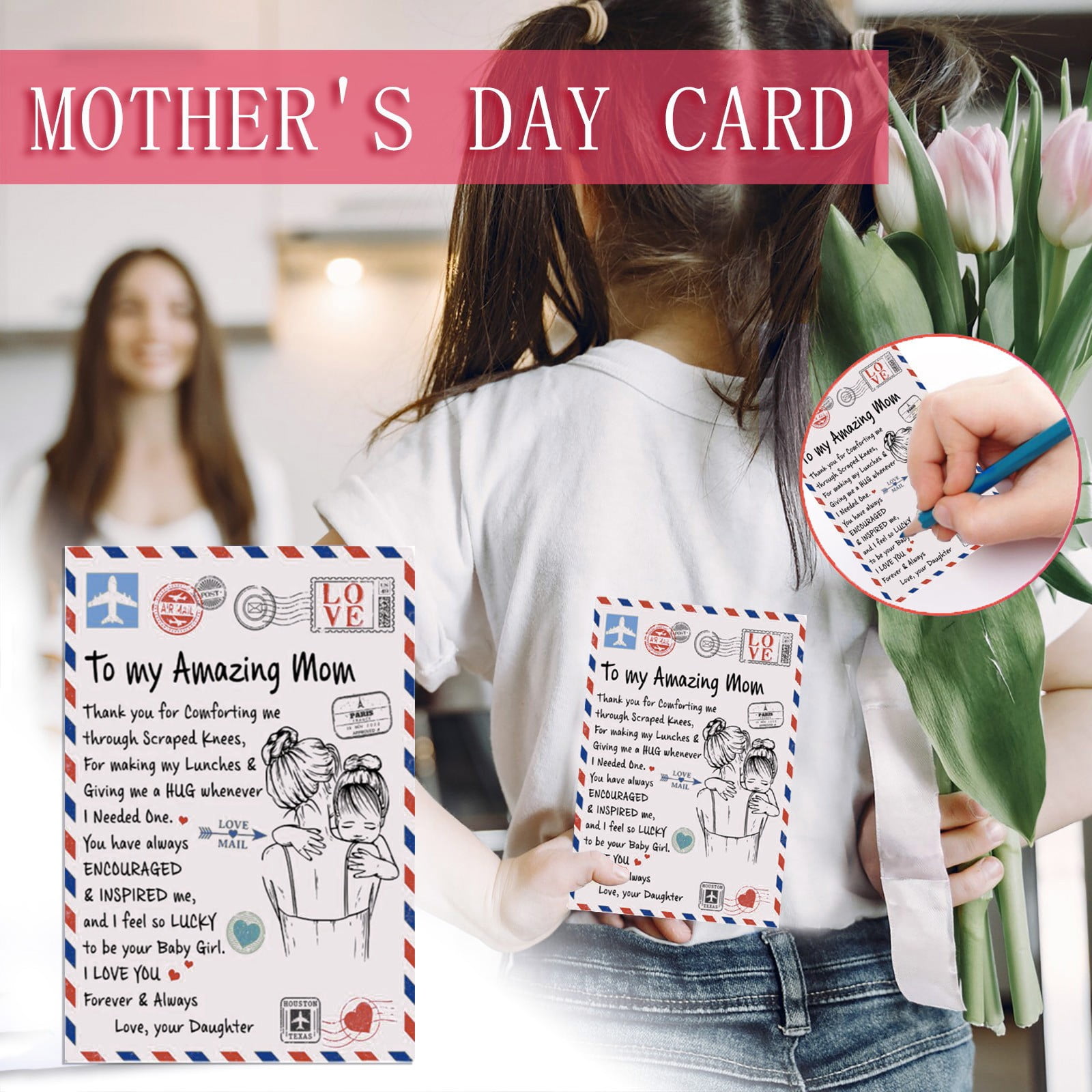 Birthday Greeting Card,Acrylic Day Mother's Carving Mom Handmade Three ...