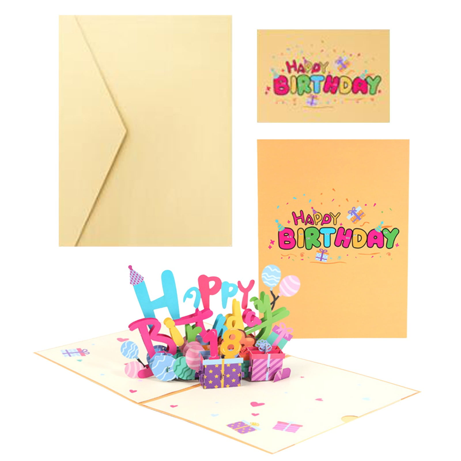 Birthday Greeting Card,Birthday Stereo Card Colorful Birthday Handmade ...