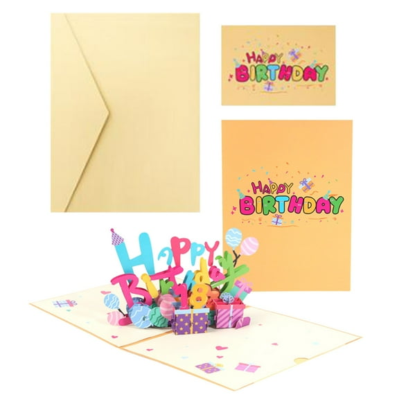 Birthday Greeting Card,Birthday Stereo Card Colorful Birthday Handmade ...