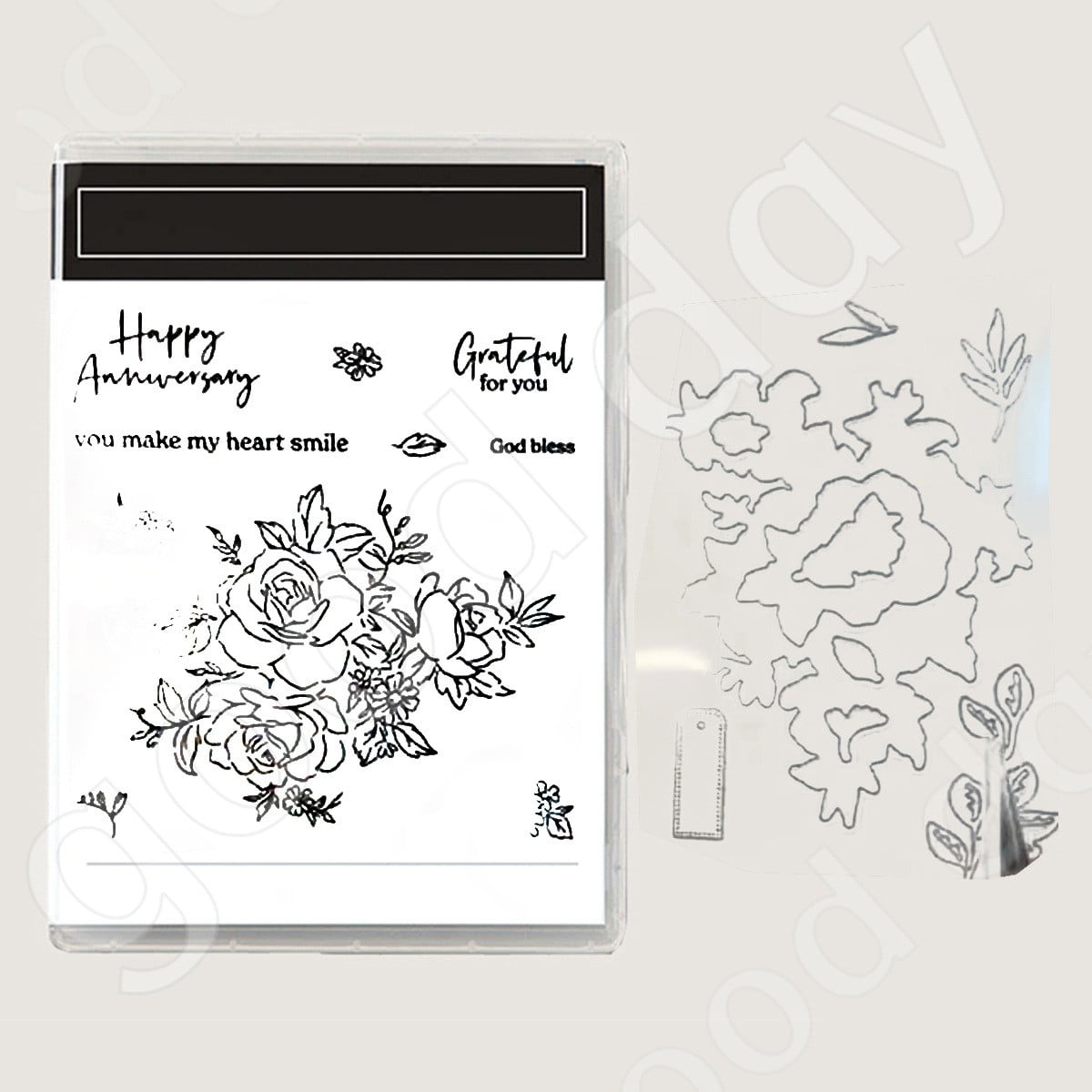 Birthday & Greeting Card DIY Kit Transparent Stamp Metal Cutter For ...