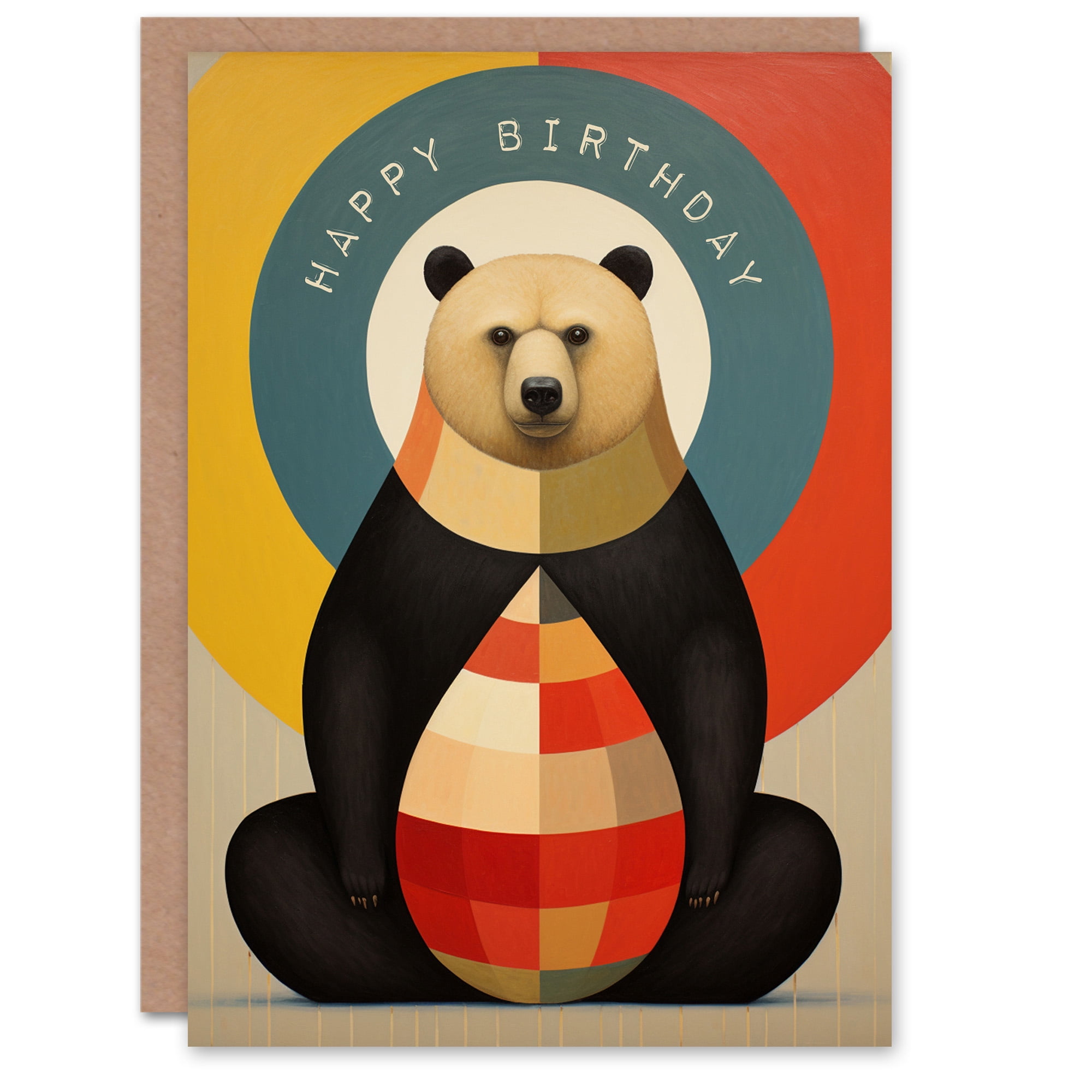 Birthday Greeting Card Grizzly Bear Bullseye For Him Her - Walmart.com