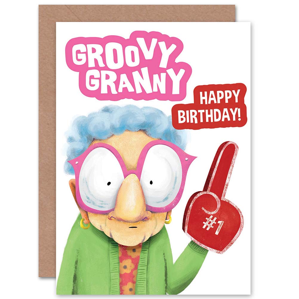 Birthday Happy Groovy Granny Gran Number One Greetings Card Plus ...