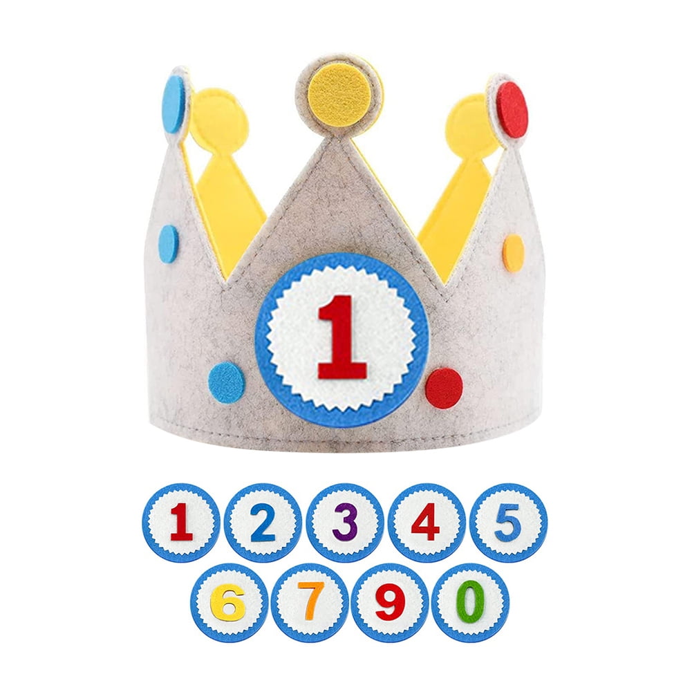 Birthday Hat Adjustable Size Cotton Felt Hat Creative Interchangeable ...