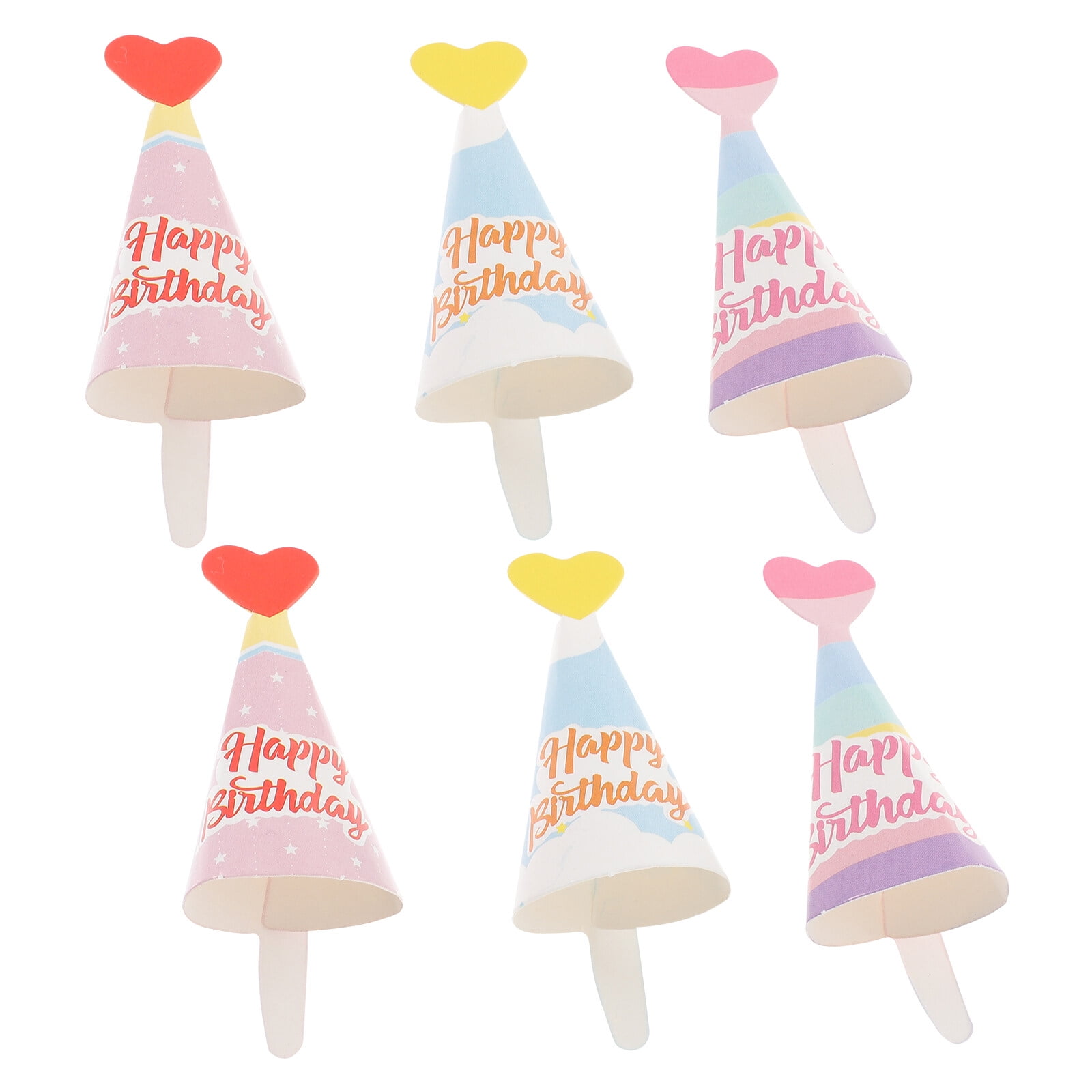 Birthday Hat Insert Top Hats for Kids Mini Party Cake Picks 10 Sets ...