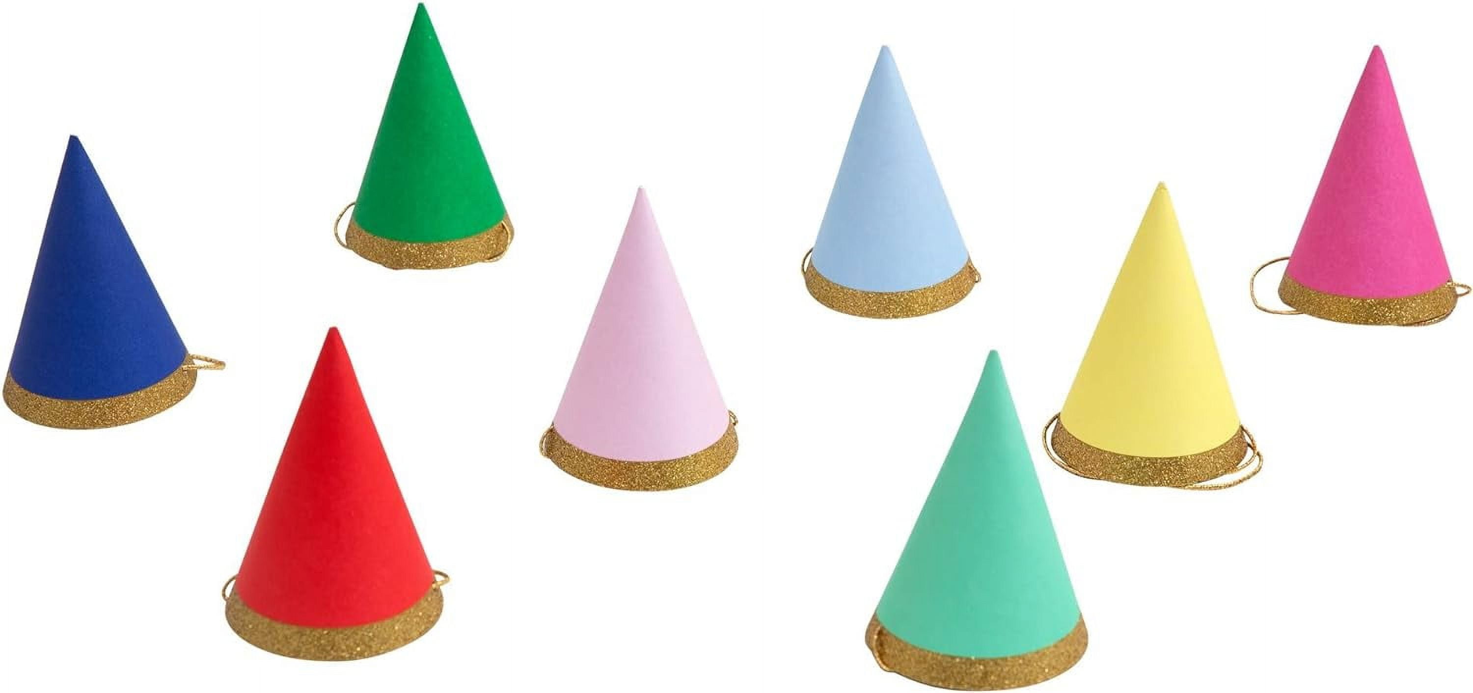 Birthday Hats, Pack of 8 Bright Colorful Kids Party Hats, Cone Party ...
