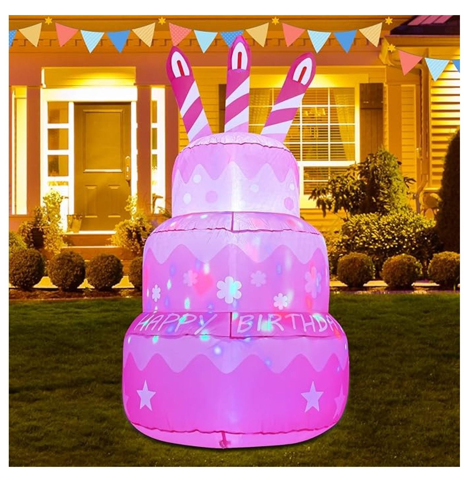 Birthday Inflatables Outdoor Decorations 5.5FT, Happy Birthday Blow Up ...