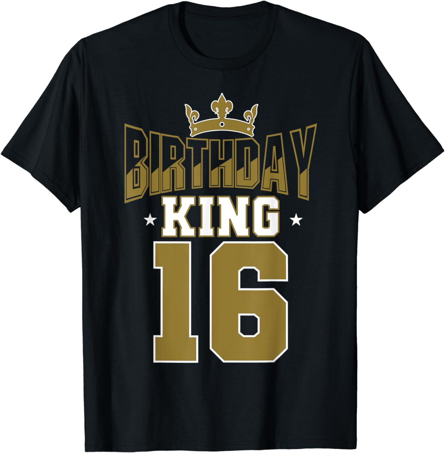 Birthday King 16 Bday Party Celebration 16th Royal Theme T-Shirt ...