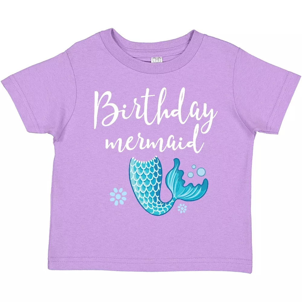 Birthday Mermaid Girls Party Toddler T-Shirt Ocean Sea Cute Childs Kid ...