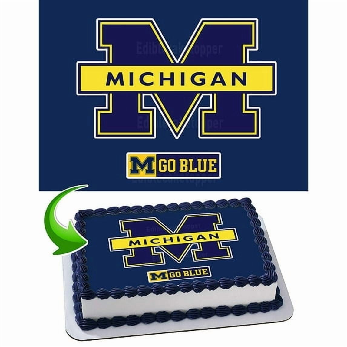 Birthday Michigan Go Blue Edible Image Cake Topper For Half Sheet Cake ...
