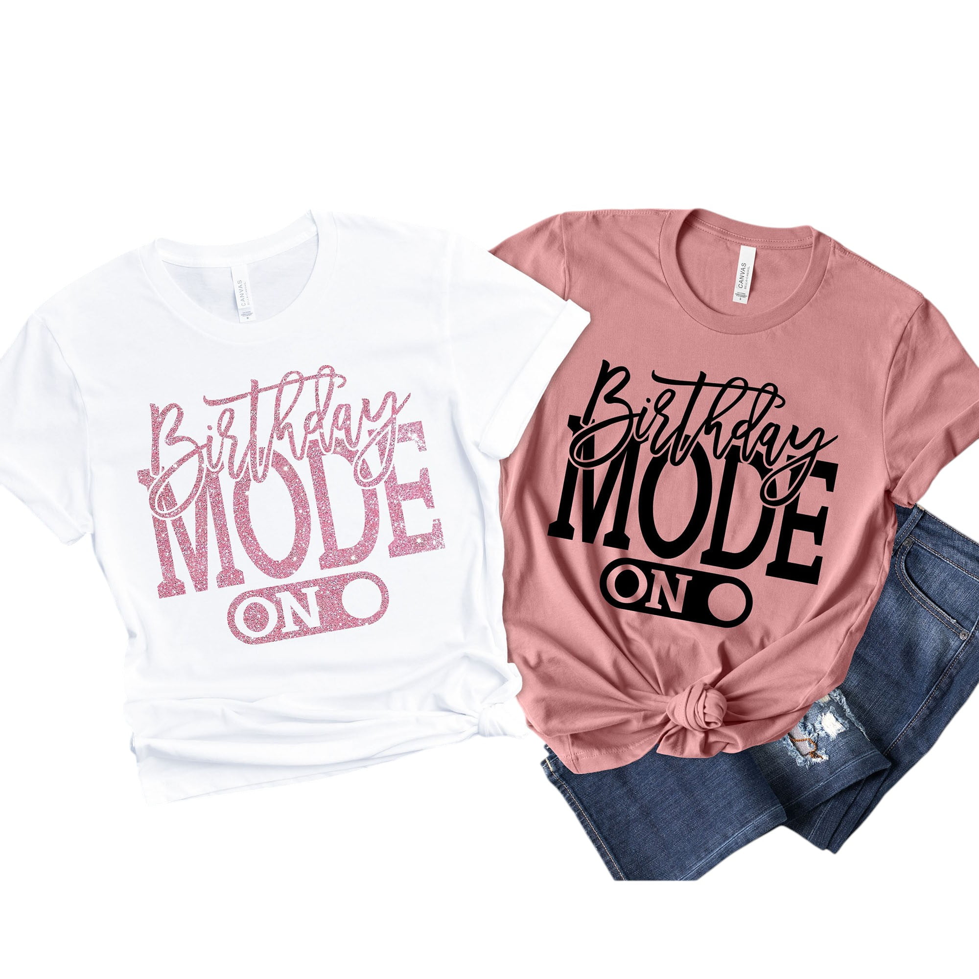 Birthday Mode On Retro Unisex Classic 2D T-Shirt - Birthday Party Group ...