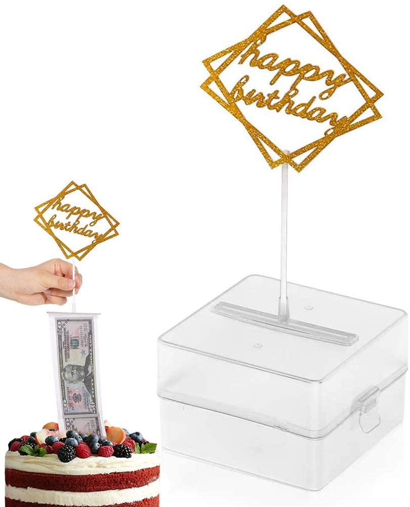 Birthday Money Box Cake, Money Box Cake Topper, Cake Money Pull Out Kit ...