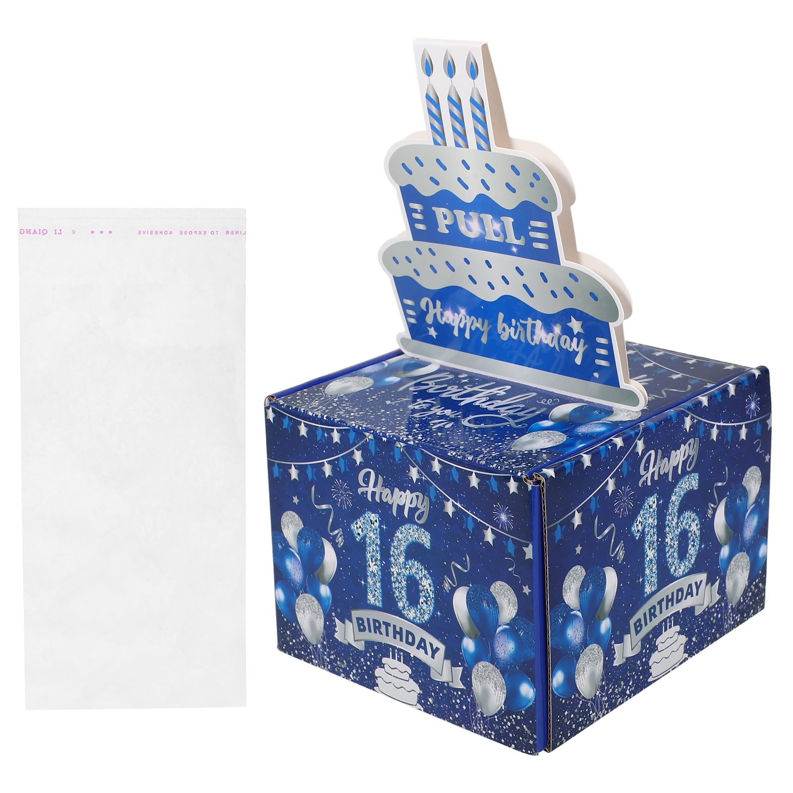 Birthday Money Box Cake Pulling Gift Boxes for Cash Props Pvc Paper ...