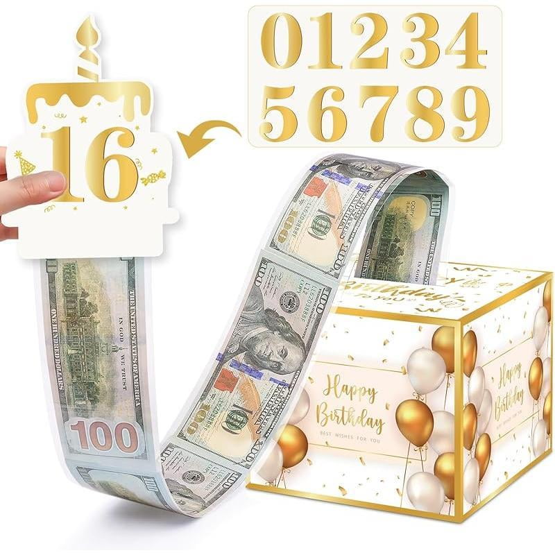 Birthday Money Box for Cash Gift Pull, Surprise Gift Boxes for Money ...