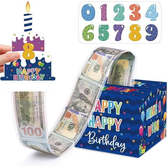 Birthday Money Box for Cash Gift Pull, Surprise Boxes Money, Holder ...