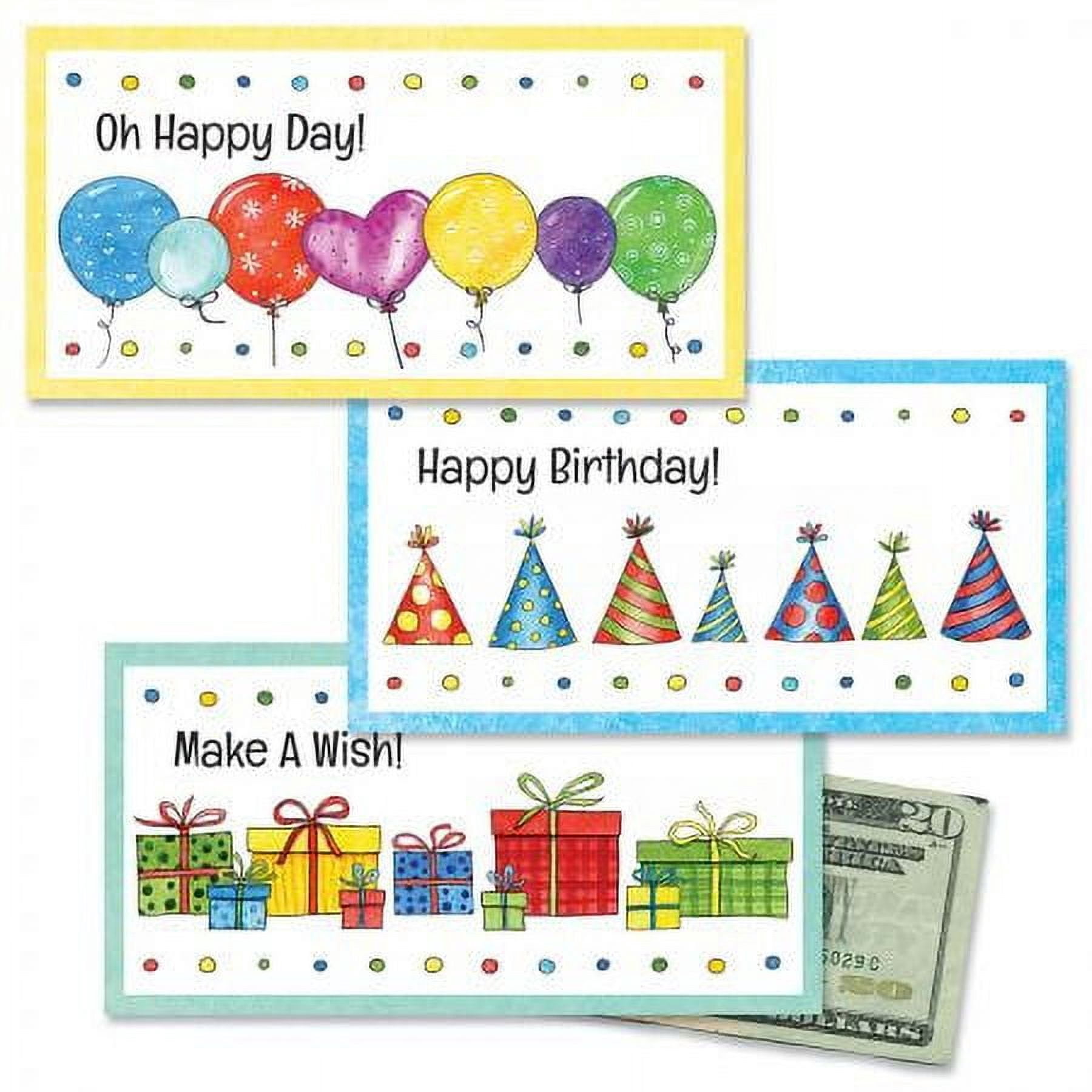 Birthday Money Cash Card Holders- Set of 6, Happy Birthday Money Card ...