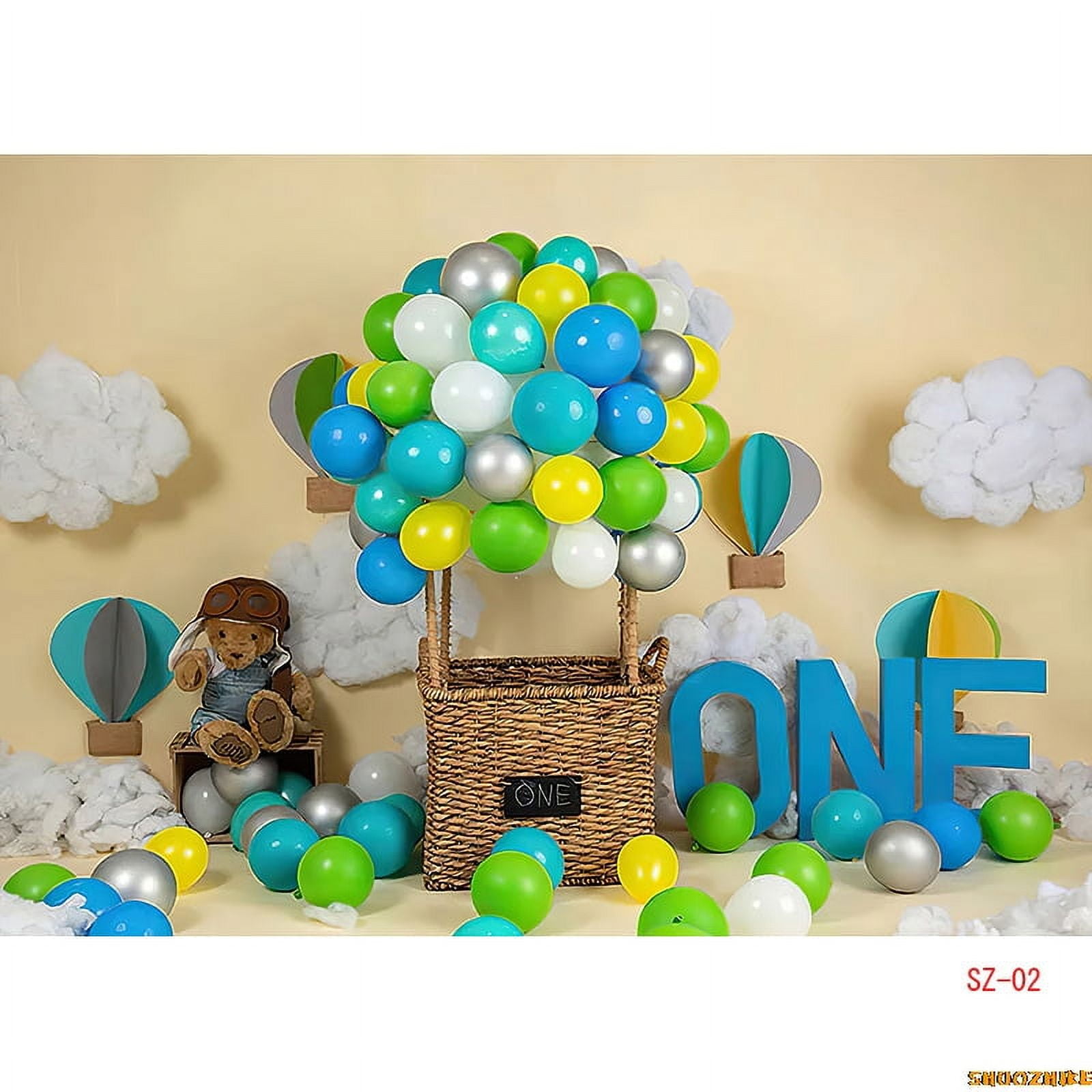 Birthday Newborn Photography Backdrops Prop Air Balloon Portrait Party ...
