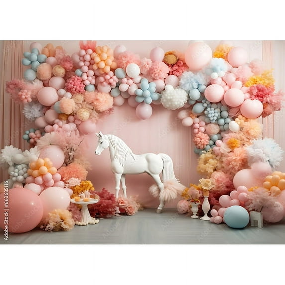 Birthday Newborn Photography Backdrops Prop Air Balloon Portrait Party ...