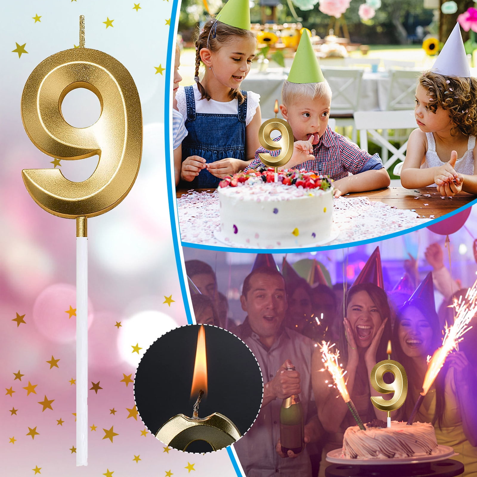 Birthday Number Candle 3D Shape Birthday Candle Decoration Birthday ...
