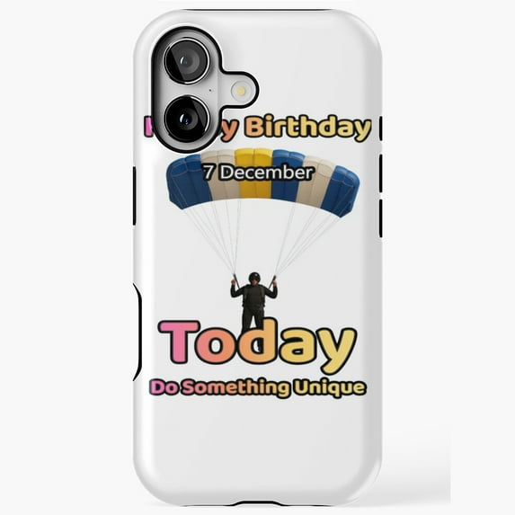 Birthday Parachutist 7 December Minimal Pattern iPhone Case 17 to 11 ...