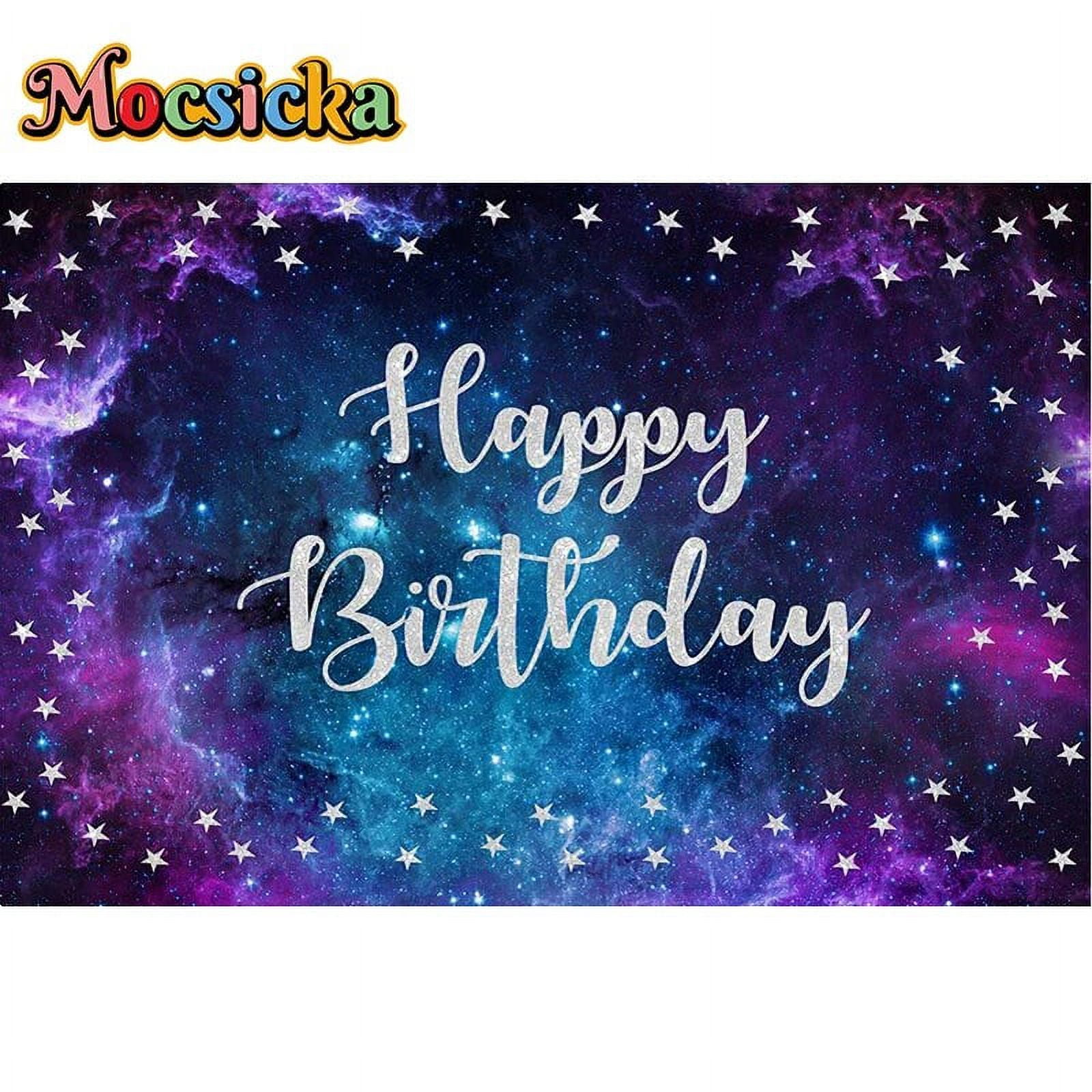 Birthday Party Backdrop Poster Gold Glitter Balloon Decor Cake Family ...