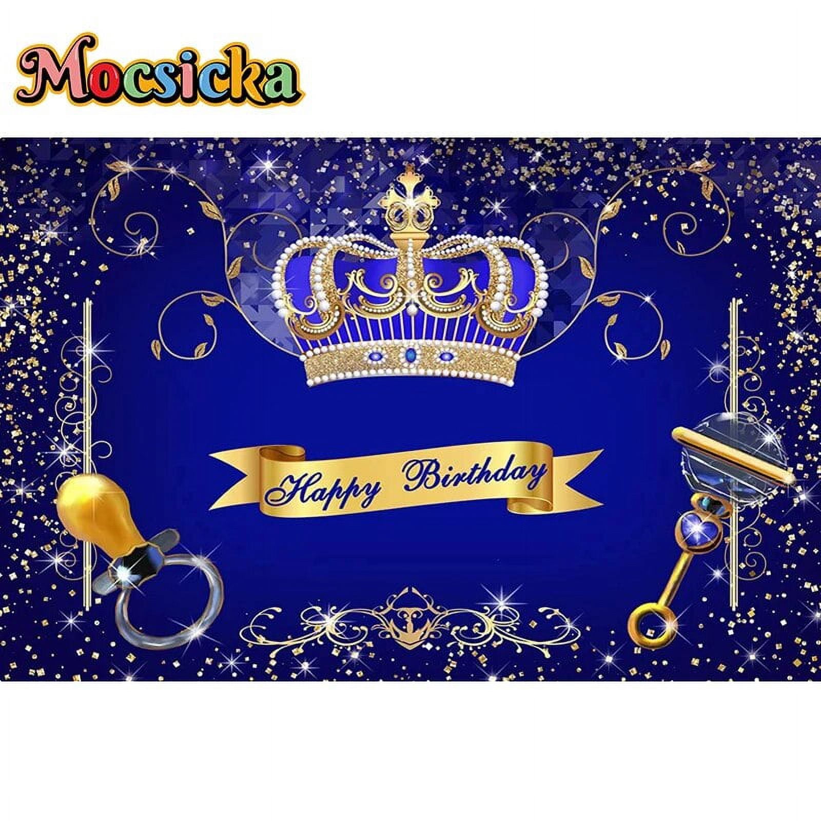 Birthday Party Backdrop Poster Gold Glitter Balloon Decor Cake Family ...