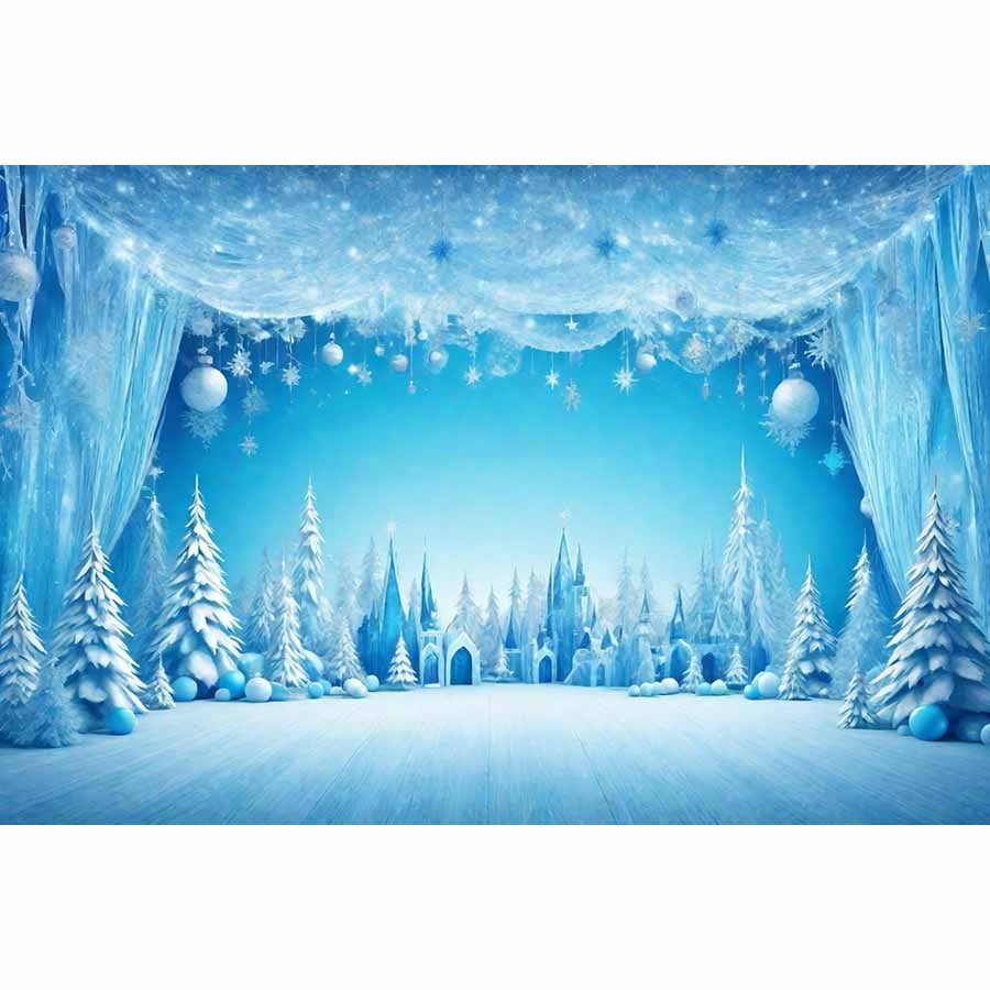 Birthday Party Backdrops ss Castle Snow Photo Backgrounds Curtain ...