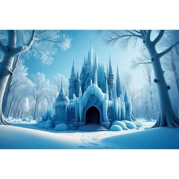 Birthday Party Backdrops ss Castle Snow Photo Backgrounds Curtain ...