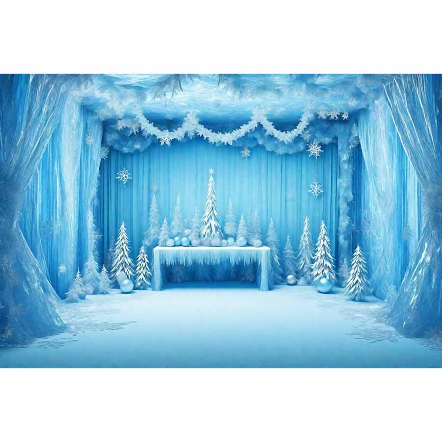 Birthday Party Backdrops ss Castle Snow Photo Backgrounds Curtain ...