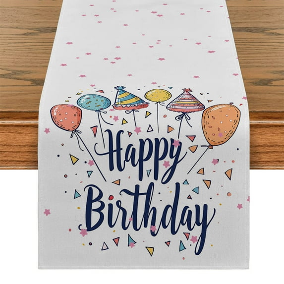 Birthday Party Balloon Watercolor Table Runners Dresser Table r ...