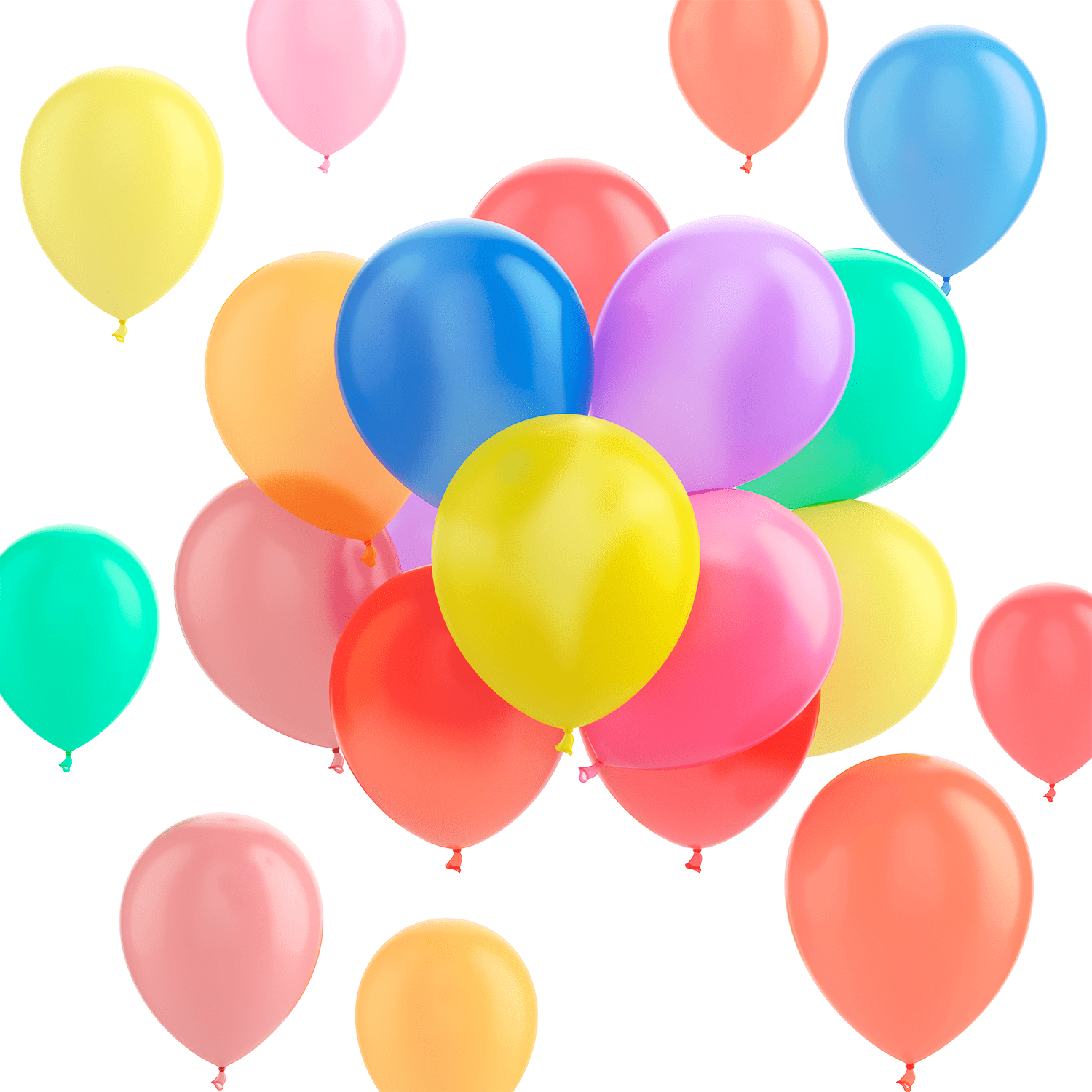 Birthday Party Balloons, 100 Pack 10inch Large Variety Bright Rainbow ...