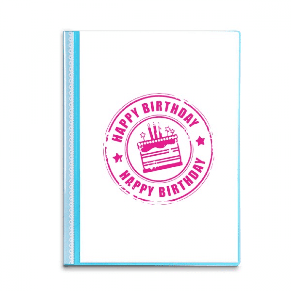 Birthday Party Cake Stamp Romantic Book Sheet Protectors Portfolio ...