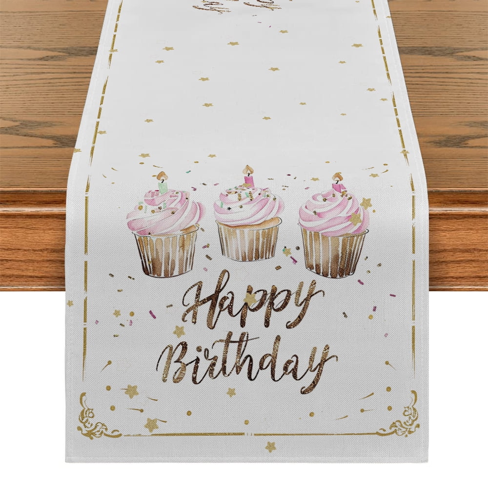 Birthday Party Cake Table Runners Dresser Table r Farmhouse Dining ...
