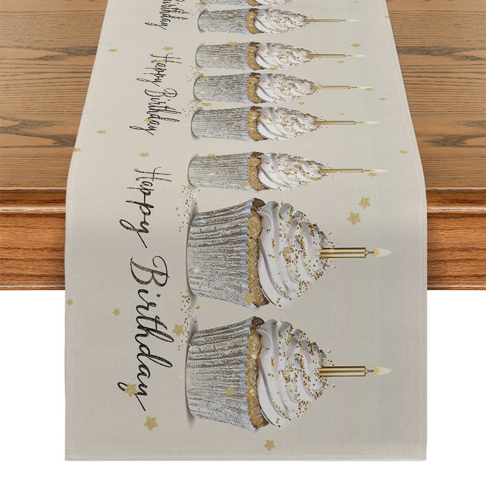 Birthday Party Cake Table Runners Dresser Table r Farmhouse Dining ...