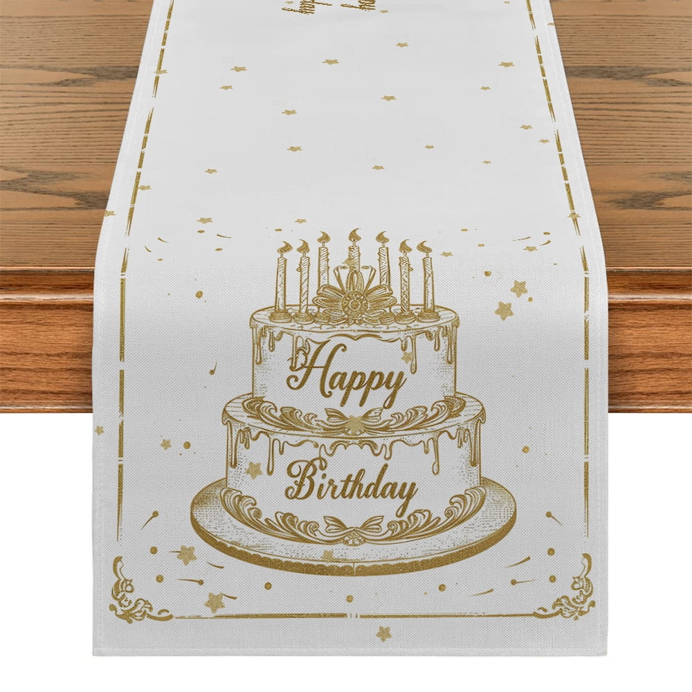 Birthday Party Cake Table Runners Dresser Table r Farmhouse Dining ...