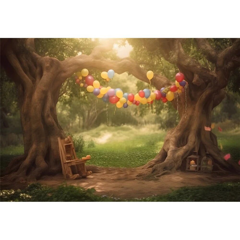 Birthday Party Celebration Backdrop Glitter Balloon Decoration Portrait ...