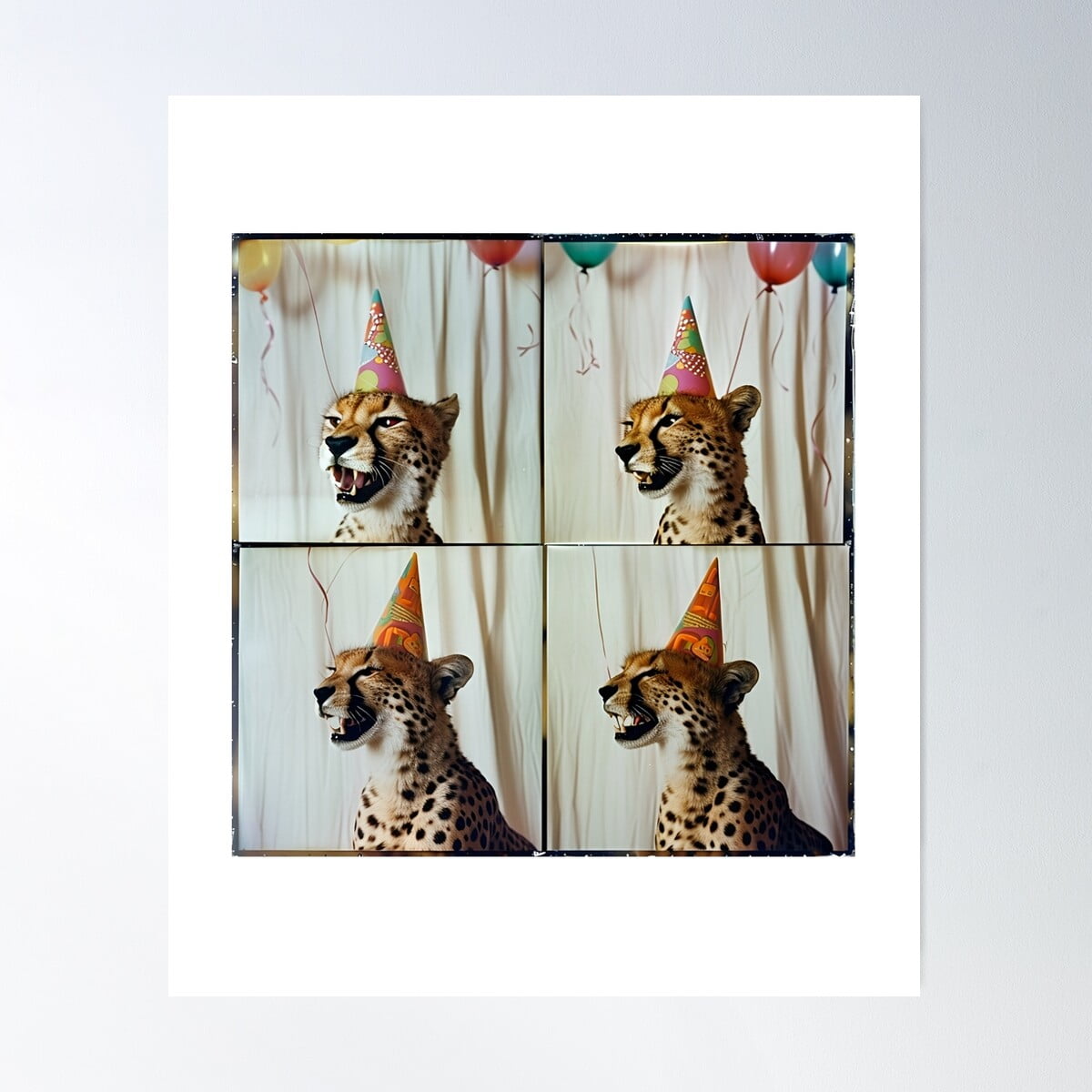 Birthday Party Cheetah Photobooth Poster Wall Art, Modern Wall Decor ...