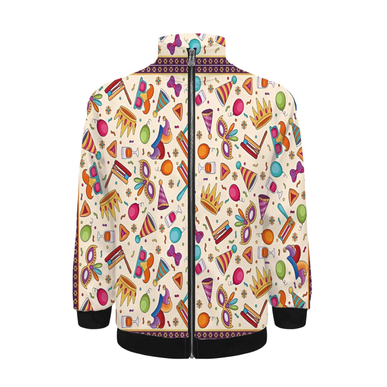 Birthday Party Colorful Doodle Icons Jacket Men's Street Cool Long ...