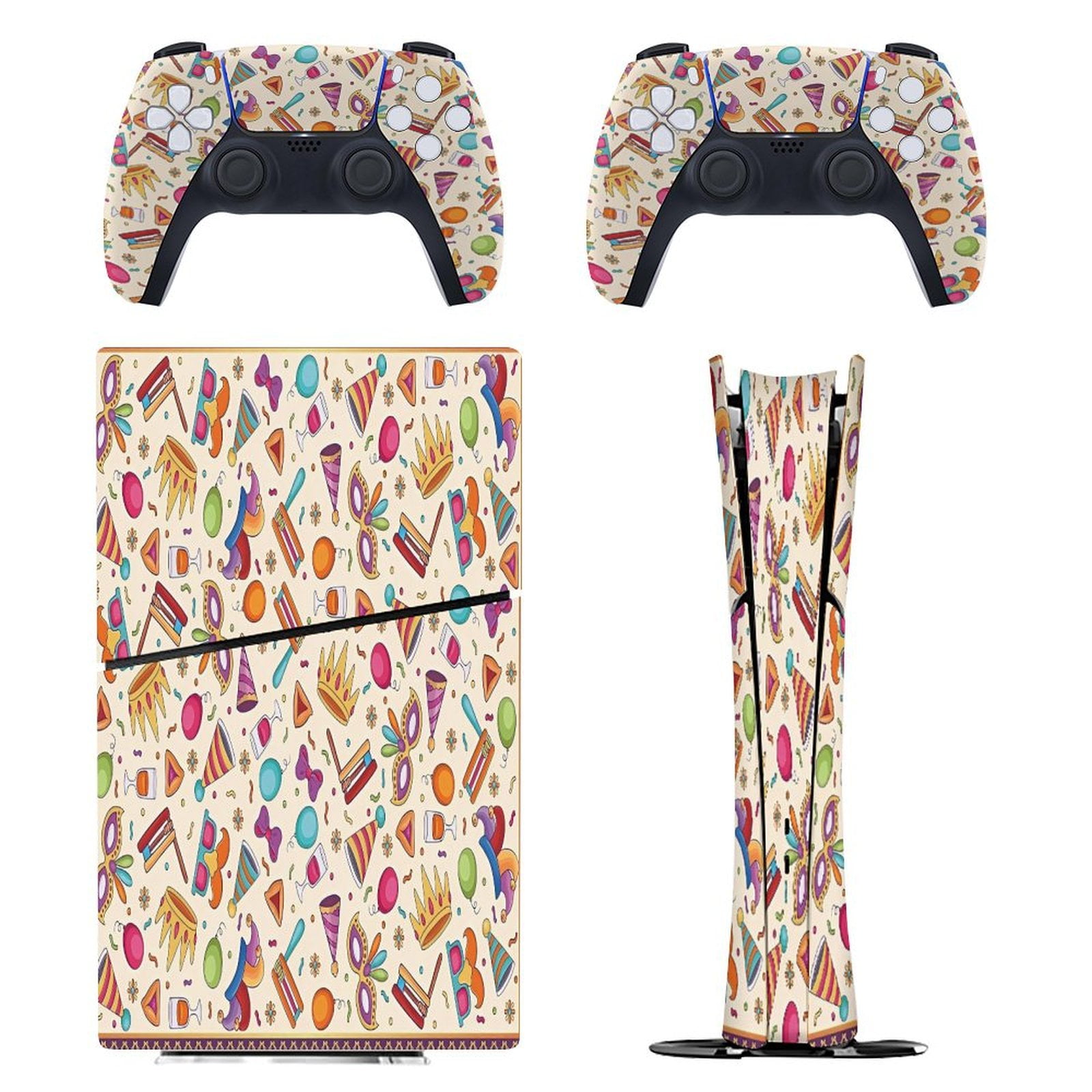 Birthday Party Colorful Doodle Icons PS5/PS5 Pro/PS5 Slim Digital Disc ...