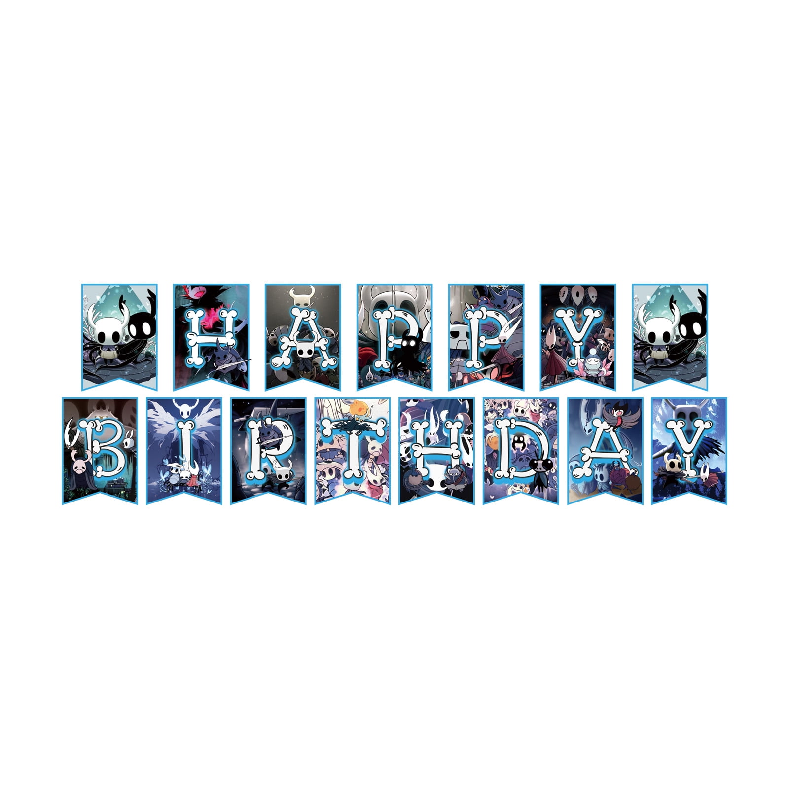 Birthday Party Decoration Banner Pull Flag Set, Includes Cake Flags and ...